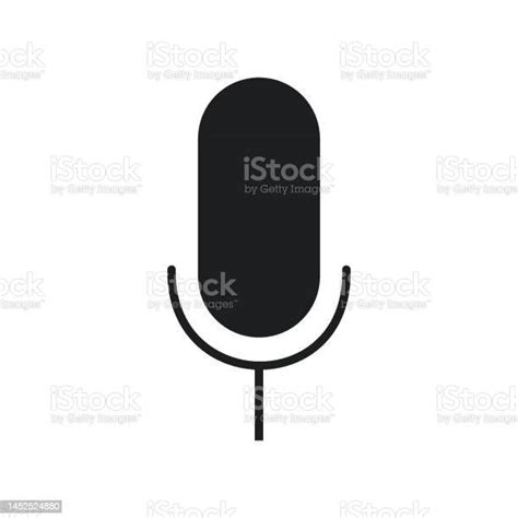 마이크 아이콘입니다 오디오 음성 녹음 기호입니다 검은색 채우기 기호입니다 화상 회의 및 채팅 웨비나 앱 Ui Ux를 위한 템플릿