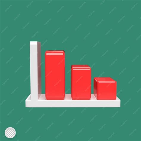 Premium Psd Decrease Graph 3d Model Cartoon Style Render Illustration