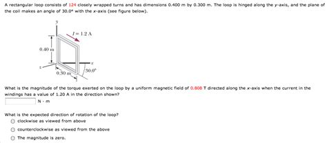 Solved A Rectangular Loop Consists Of 124 Closely Wrapped