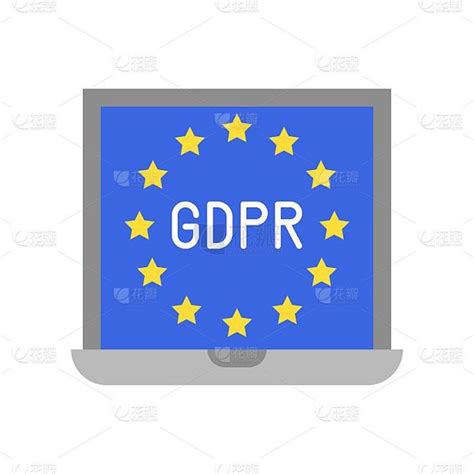 Gdpr通用数据保护条例图标，平面风格