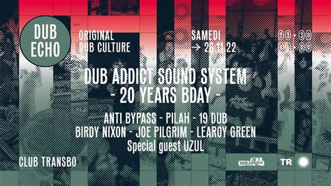 Concert Dub Echo X Dub Addict Sound System Years Bday Villeurbanne Samedi Novembre