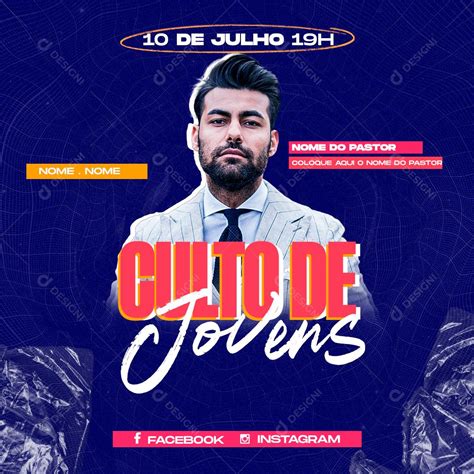Social Media Culto De Jovens Igrejas PSD Editável download Designi