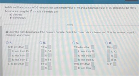 Solved A Data Set That Consists Of Numbers Has A Minimum Chegg