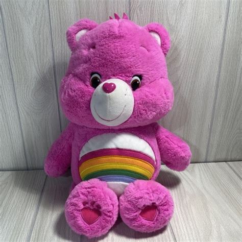 Care Bears Toys Care Bears Large Hopeful Heart Bear Pink Heart Rainbow Plush Poshmark