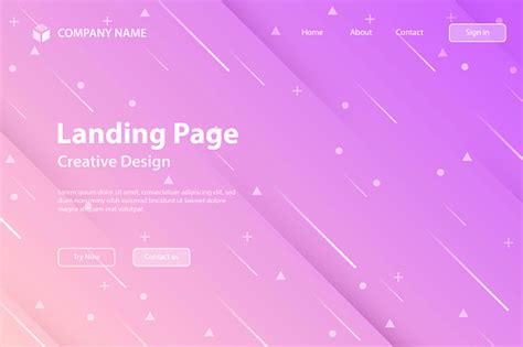 방문 페이지 템플릿 기하학적 모양의 추상적 인 디자인 트렌디 한 핑크 그라데이션 가상현실에 대한 스톡 벡터 아트 및 기타 이미지 가상현실 광대한 그라데이션 Istock