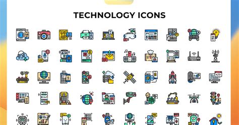 Technology Icons Icons Ft Augmented And Camera Envato