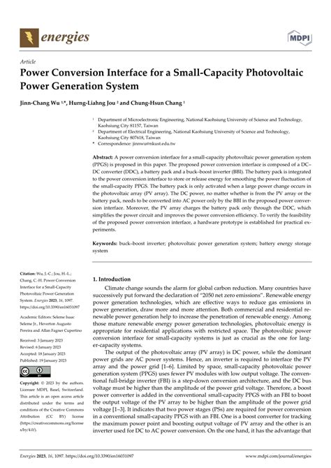 pdf power conversion interface for a small capacity photovoltaic