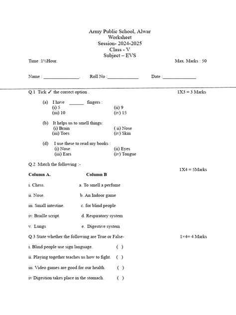 Evs Class 5 Special Qp Harshvardhan Pdf