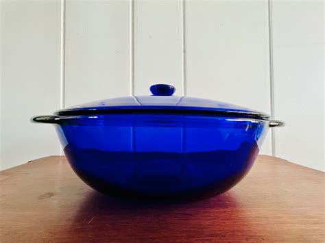 Vintage Anchor Hocking Cobalt Blue Dish Ovenware Bakeware Casserole 2
