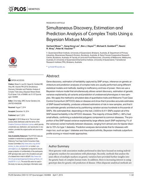 Pdf Simultaneous Discovery Estimation And Prediction Analysis Of