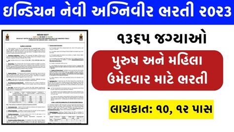 Indian Navy Agniveer Recruitment 2023 Notification Mulnivasi