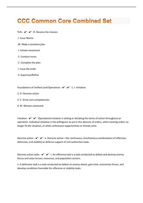 Ccc Common Core Combined Set 445 Questions With 100 Correct Answers