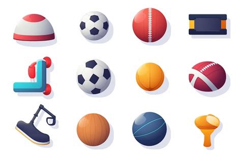 Premium Photo Sport Equipment Icons Set