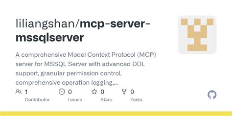 Github Liliangshanmcp Server Mssqlserver A Comprehensive Model