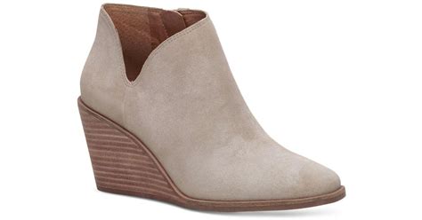 Lucky Brand Melendi Wedge Booties In Brown Lyst