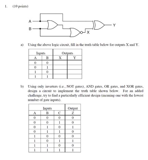 Solved 10 ﻿pointsa ﻿using The Above Logic Circuit Fill