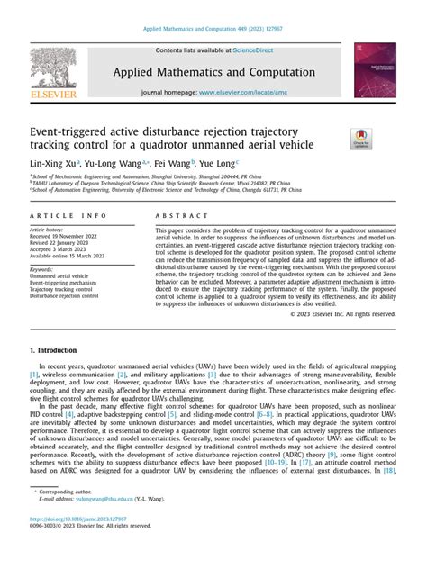 Event Triggered Active Disturbance Rejection Trajectory Pdf Control