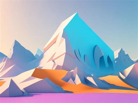 Premium Ai Image 3d Landscape Abstract Concept Data Visualization Minimal Building