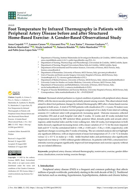 Pdf Foot Temperature By Infrared Thermography In Patients With
