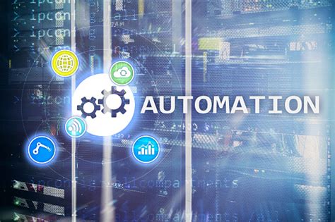 비즈니스 프로세스와 혁신 기술 제조 자동화 서버 룸 배경에서 인터넷 및 기술 개념 비즈니스 프로세스에 대한 스톡 사진 및 기타 이미지 비즈니스 프로세스 자동화 0명