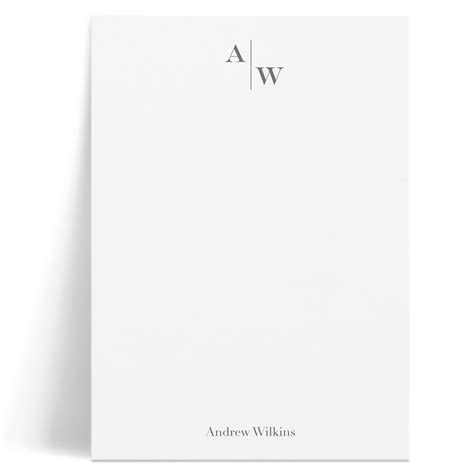 Amazon Com Personalized Notepad Stationery With Name And 2 Initial Monogram For Men Or Women