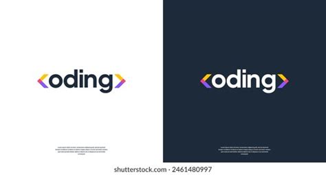 Colorful Coding Logo Design Template Modern Stock Vector Royalty Free