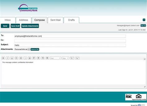 Sending Encrypted Email Four Corners Community Bank ZixAware