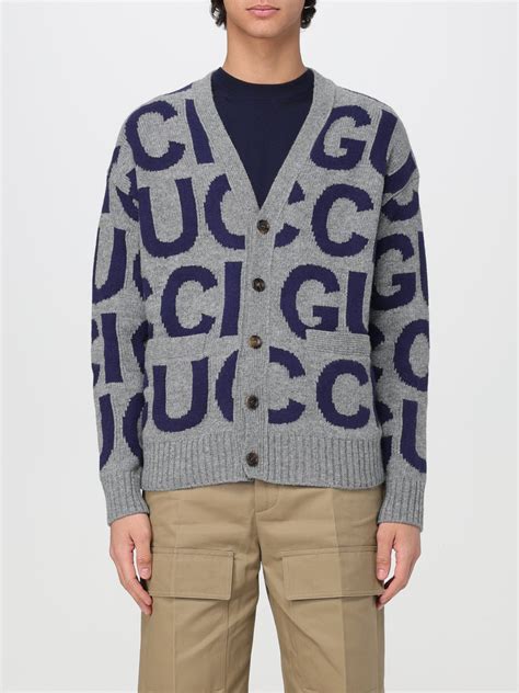 Gucci Sweater Men Grey Gucci Cardigan 771707xkdlv Online At Gigliocom