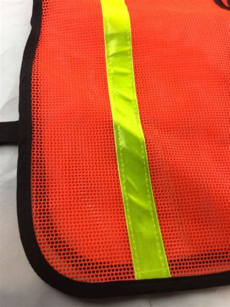 Yellow And Orange Mesh Safety Vest Reflective Stripes E… Gem