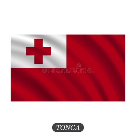 Waving Tonga Flag On A White Background Vector Illustration Stock