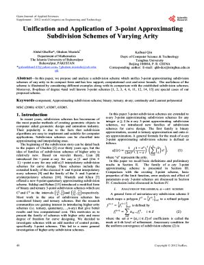 Fillable Online Unification And Application Of Point Approximating Subdivision Schemes Of