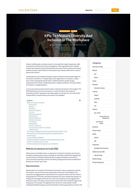 Kpis To Measure Diversity And Inclusion In The Workplace Pdf