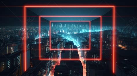 선명한 빨간색과 파란색 네온 직사각형이 야간 3d 도시 풍경 배경을 밝힙니다 비추다 배경 선명한 배경 야간 배경 이미지 Hd 비추다 선명한 야간 배경 사진 무료