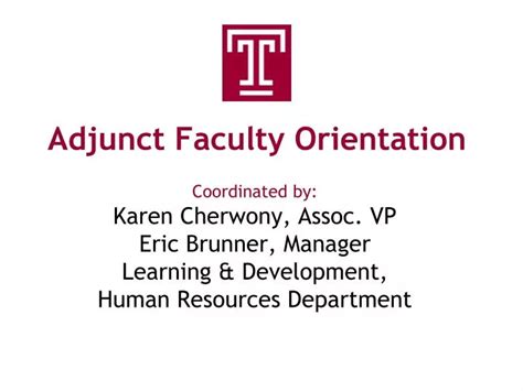 Ppt Adjunct Faculty Orientation Powerpoint Presentation Free