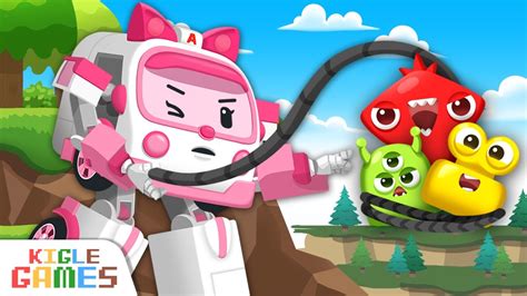 절벽은 위험해 로보카폴리 구조놀이 영어놀이 경찰차 구급차 소방차 엠뷸런스 중장비 몬스터트럭 알파벳 숫자 교육 단어 외계인 우주 키글 게임 Kigle Games