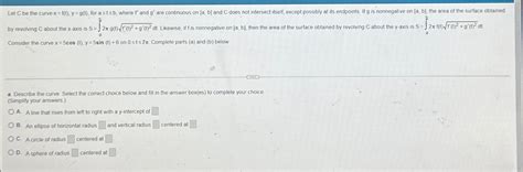 Solved Let C ﻿be The Curve Xftygt ﻿for A≤t≤b