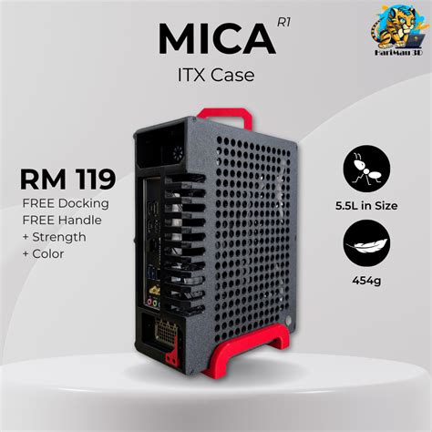 Mica R1 Itx Case Mini Itx Mini Case 55l 454g Ultra Portable