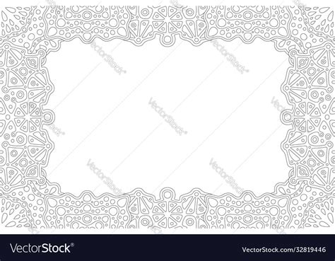Abstract Rectangle Border For Adult Coloring Book Vector Image