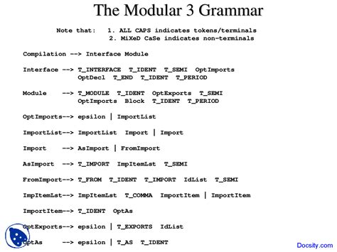 Modular 3 Grammar Programming Language Translation Lecture Slides