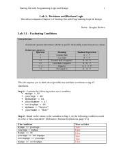 Lab 3 Doc Starting Out With Programming Logic And Design 1 Lab 3