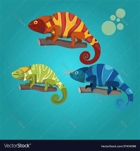Cartoon camelon full colour design Royalty Free Vector Image