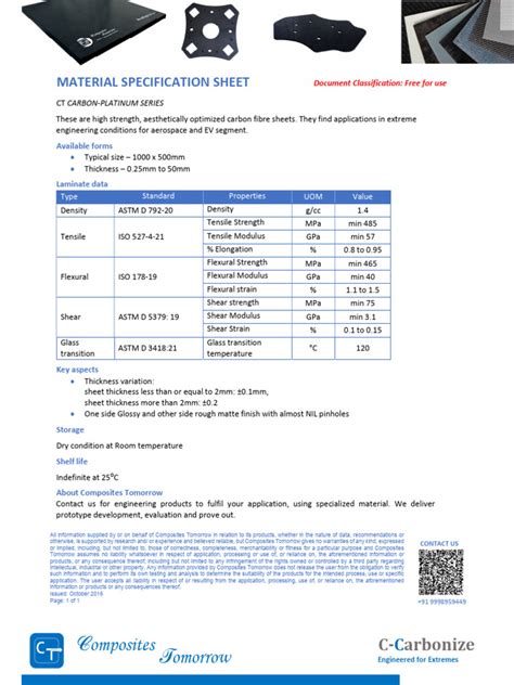 Cfrp Sheets Carbon Platinum R1 Pdf Composite Material Pascal Unit