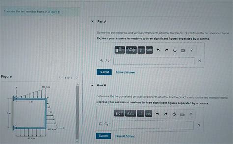 Solved Consider The Two Member Frame In Figure Part A Chegg