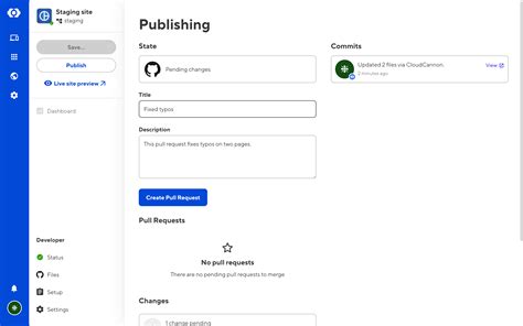 Configuring The Staging Branch Cloudcannon Documentation