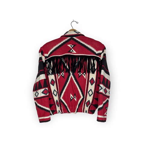 Vintage Silverado Womens Navajo Aztec Knit Concho Tas Gem