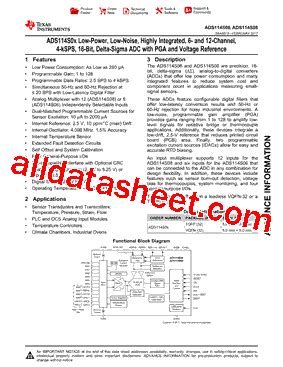 ADS S Datasheet PDF Texas Instruments