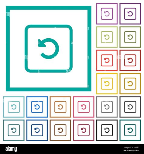 Faire pivoter les icônes de couleur plate de gauche de l objet avec des cadres de quadrant sur