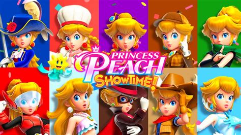 【プリンセスピーチ Showtime】 ピーチの10変身シーン‼️ 美しい青いドレスを着たピーチ 🦋【princess Peach