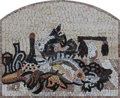 Mosaic Still Life Kitchen Backsplash Mosaic Marble