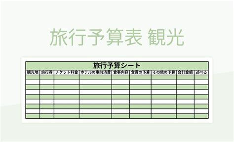 旅行予算表 テンプレート 無料ダウンロード Slidesdocs